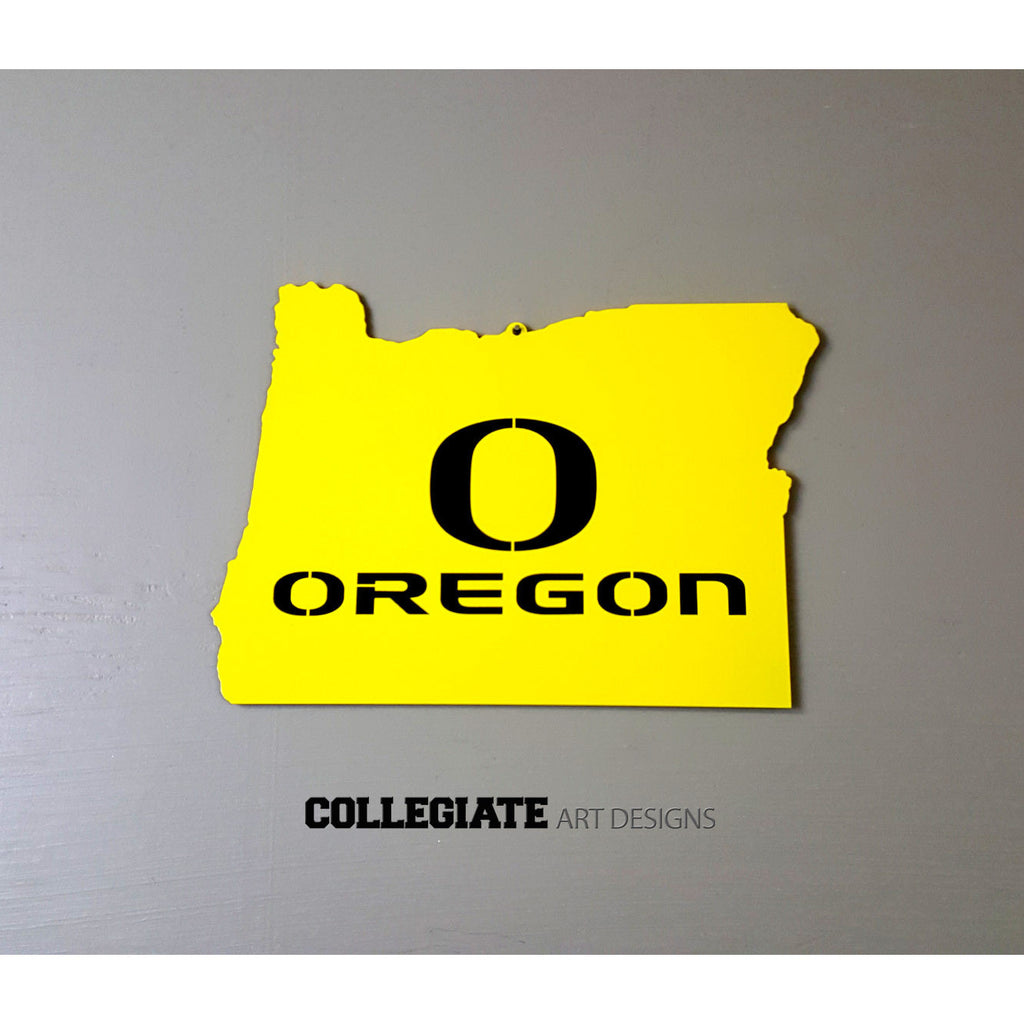 O-Oregon In Oregon - Yellow on Black - Wall Art – Collegiate Art Designs