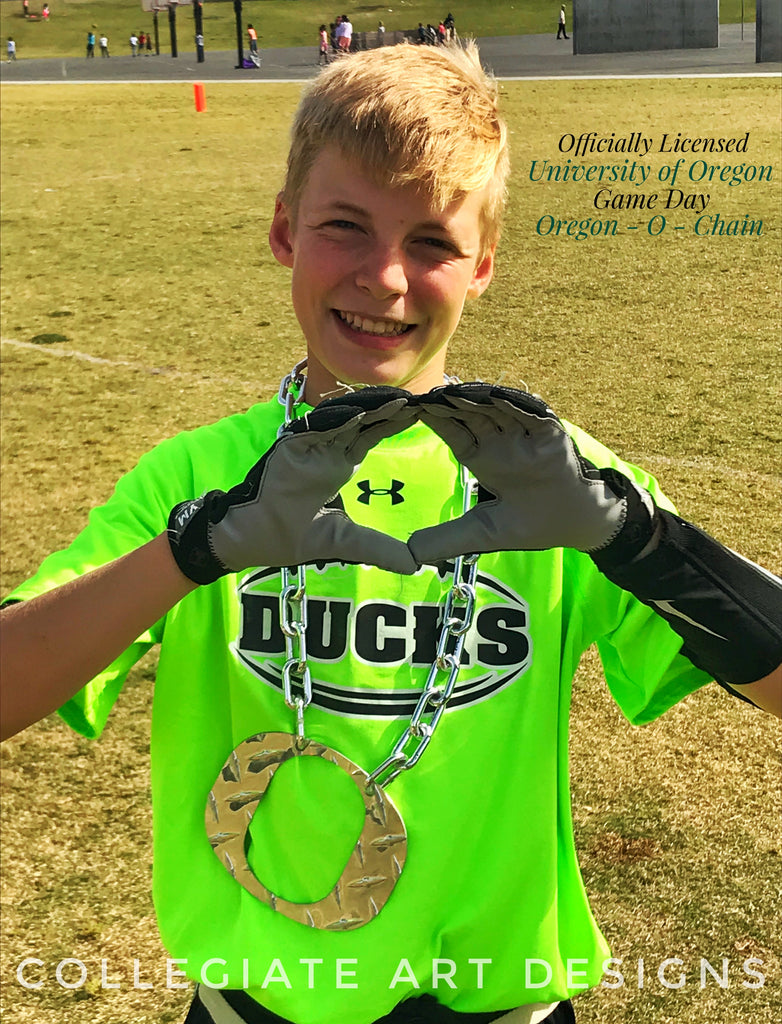 Large O Chrome Diamond Plate Ducks O Chain Necklace – Collegiate Art ...