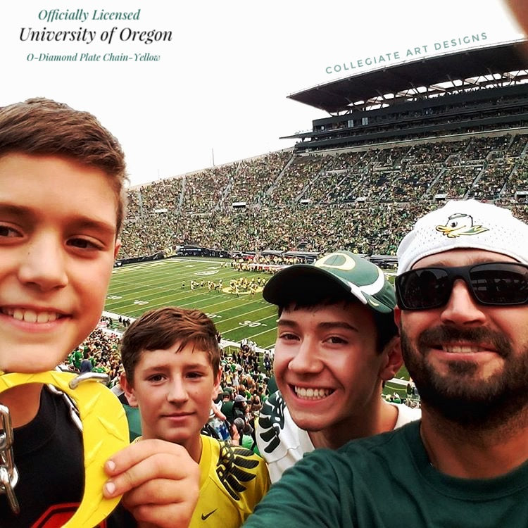 Large Yellow Ducks O Diamond Plate Necklace Chrome Chain – Collegiate ...