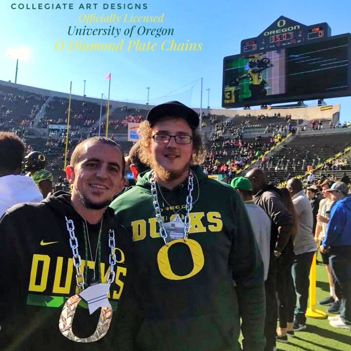 Large Yellow Ducks O Diamond Plate Necklace Chrome Chain – Collegiate ...