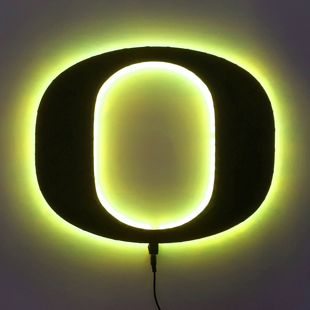 Diamond Plate University of Oregon O with LEDs – Collegiate Art Designs