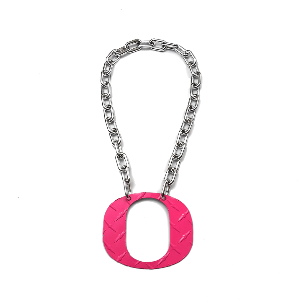 Large Pink Ducks O Chrome Diamond Plate Necklace – Collegiate Art Designs