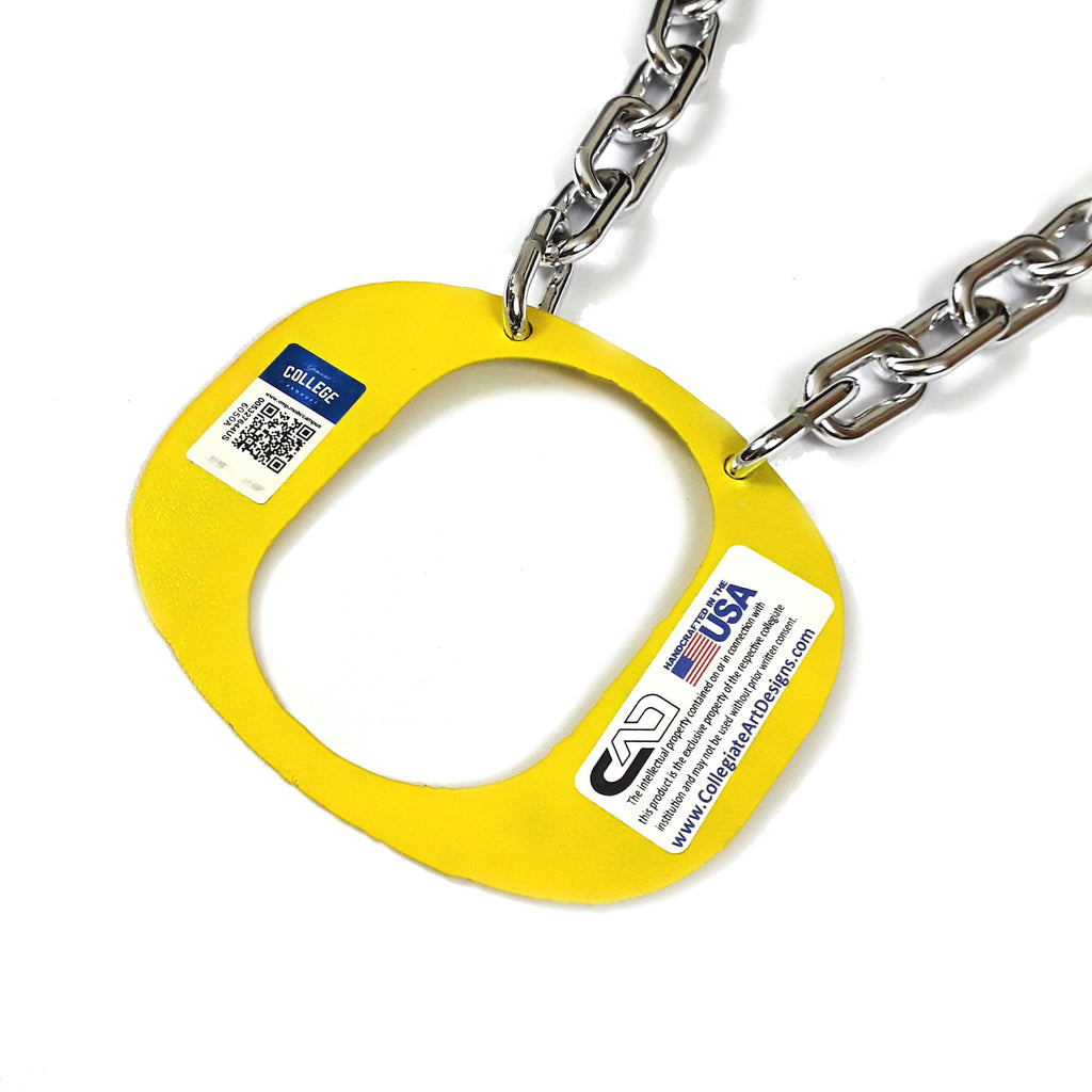 Large Yellow Ducks O Diamond Plate Necklace Chrome Chain – Collegiate ...