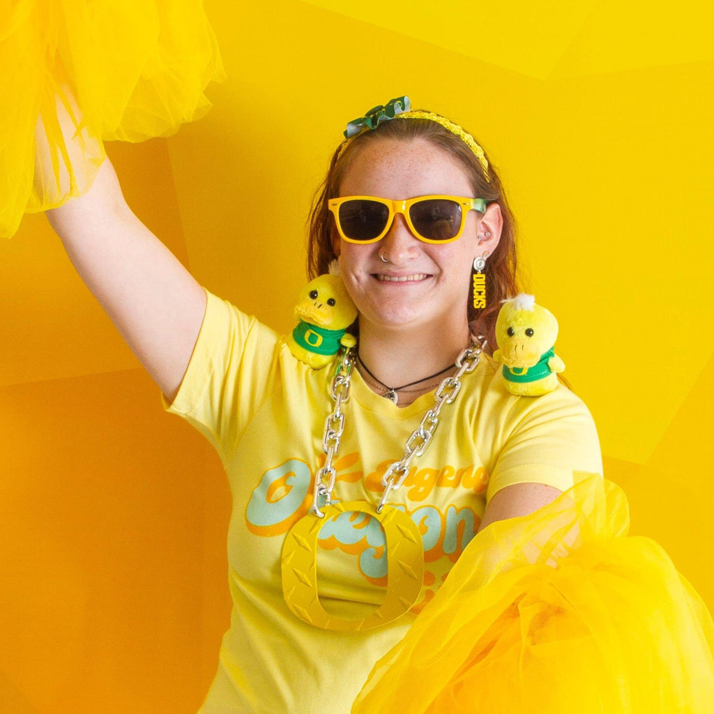 Large Yellow Ducks O Diamond Plate Necklace Chrome Chain – Collegiate ...