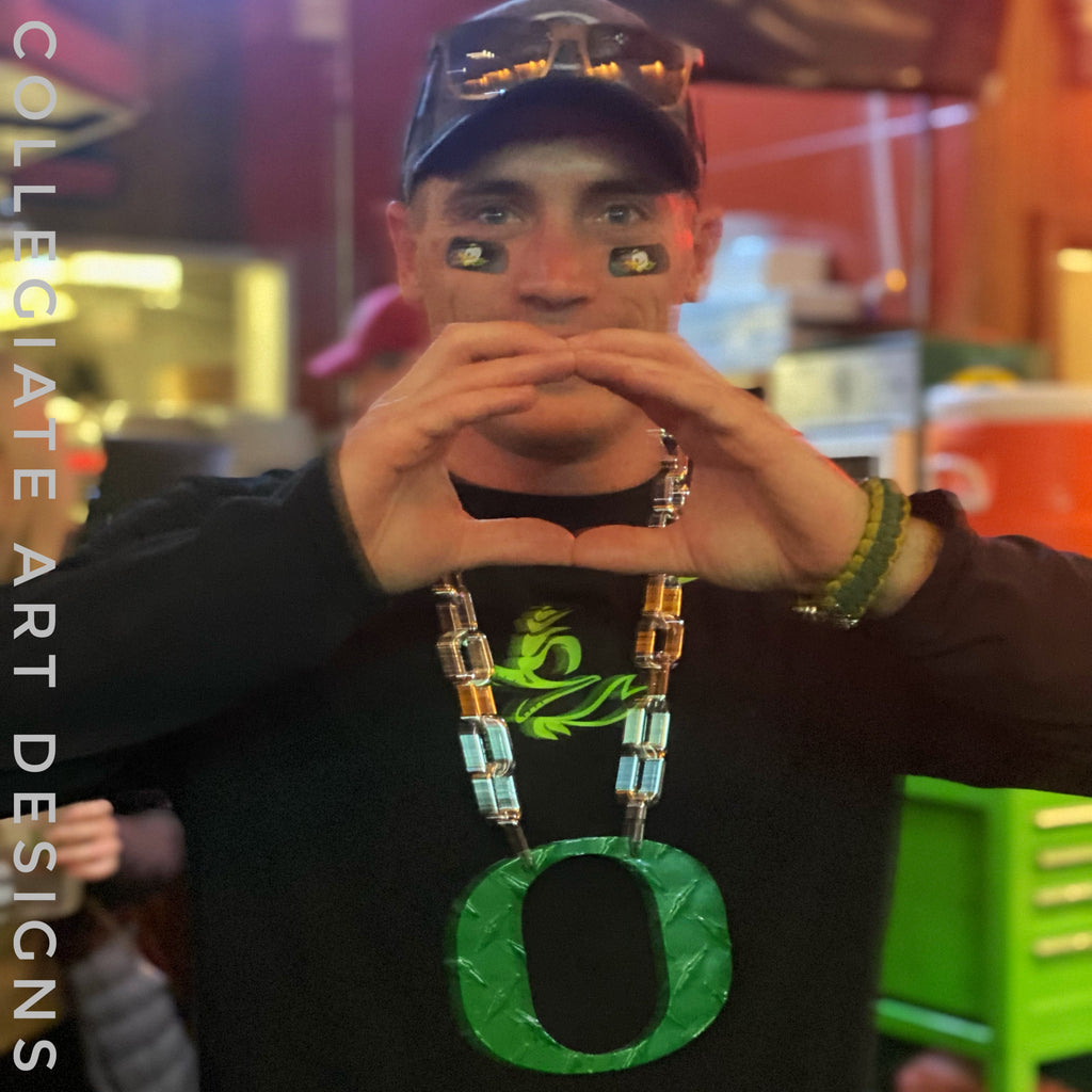 Large Green Ducks O Chrome Chain Diamond Plate O Chain Necklace ...