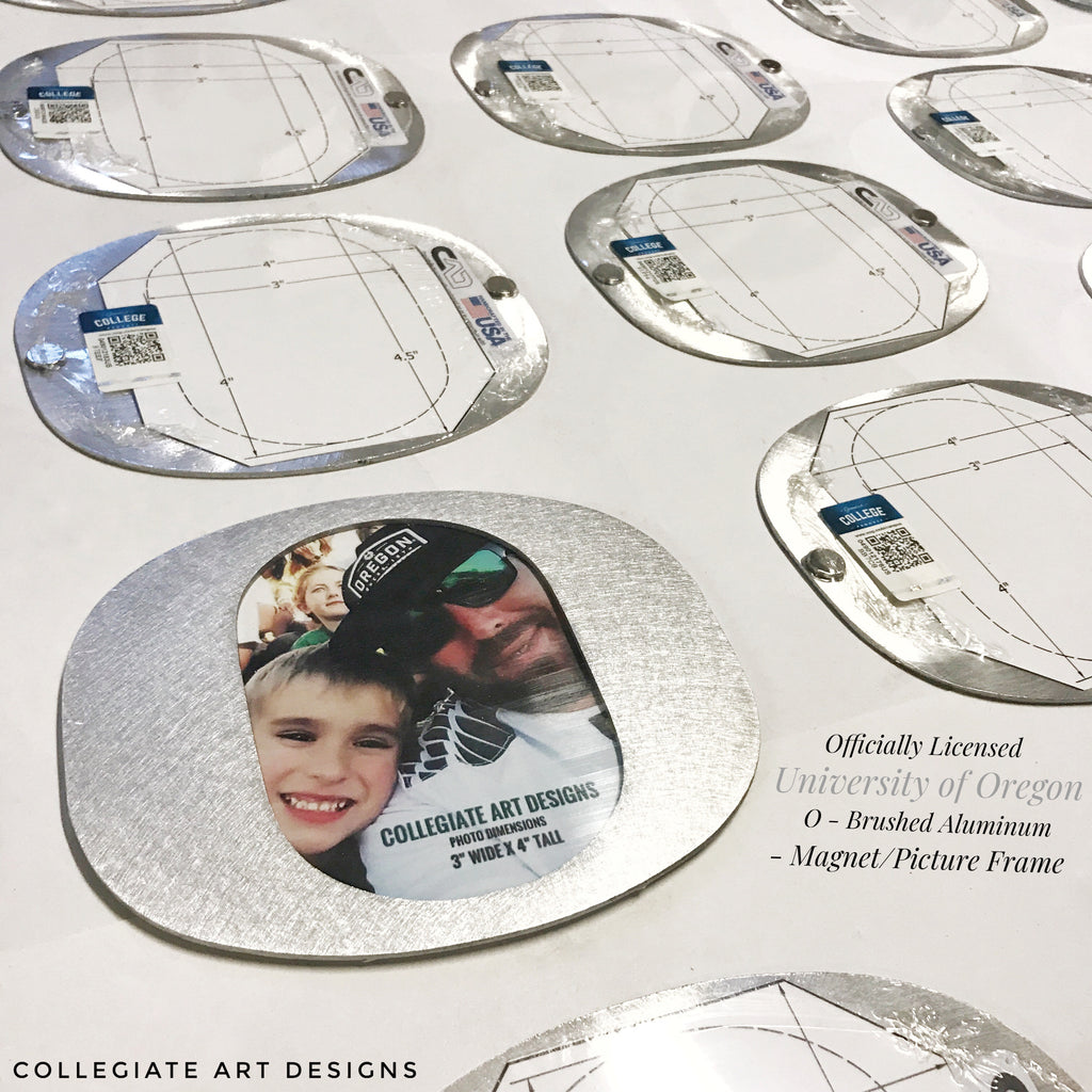 University of Oregon - O - Brushed Aluminum - Magnet/Picture Frame ...